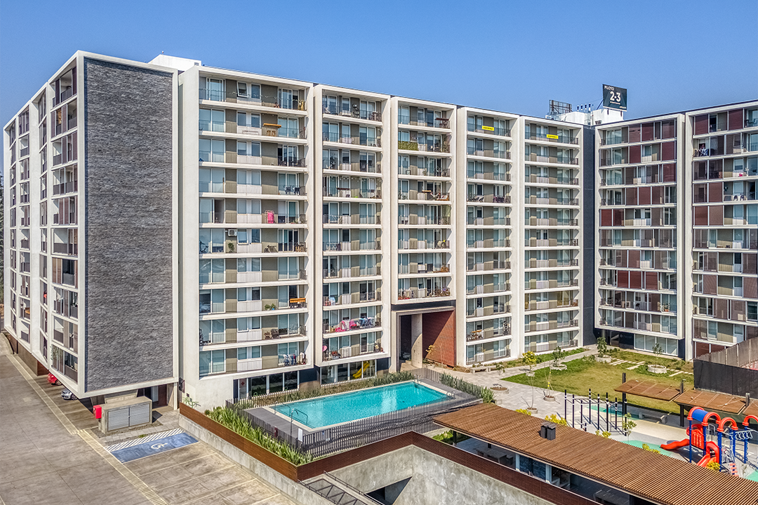 Edificio Aliwen equipado con celosías Gradpanel Serie P 80N | Gradhermetic